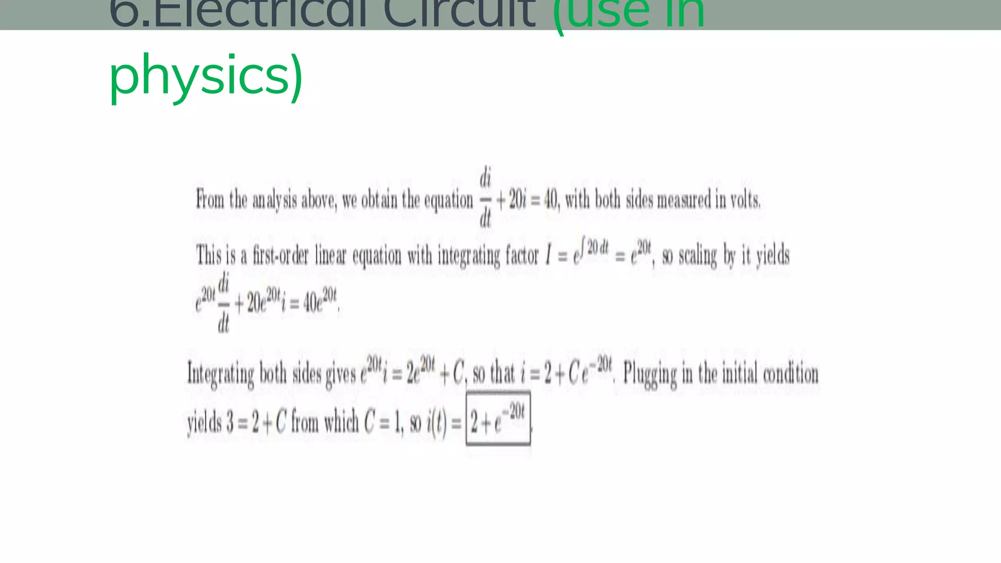 FIRST ORDER DIFFERENTIAL EQUATION | PPTX