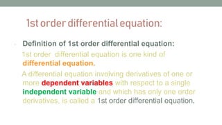 FIRST ORDER DIFFERENTIAL EQUATION | PPTX