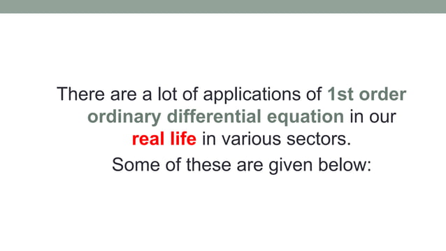 FIRST ORDER DIFFERENTIAL EQUATION | PPTX
