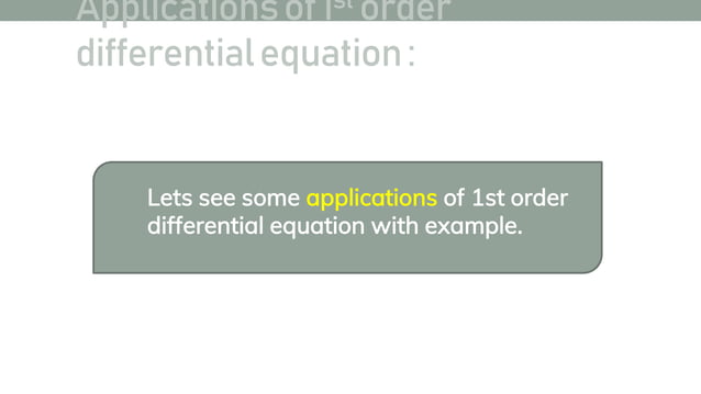 FIRST ORDER DIFFERENTIAL EQUATION | PPTX