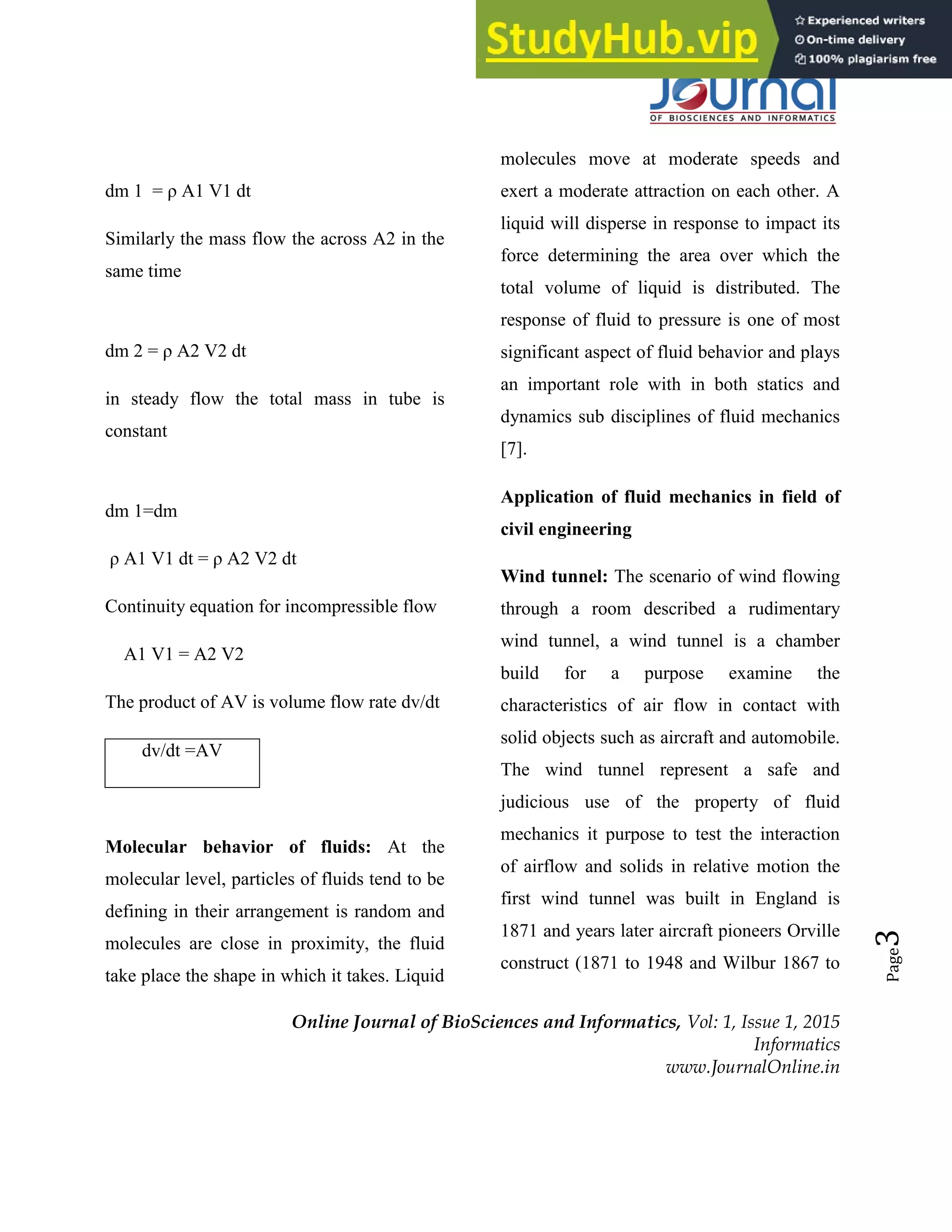 Applications Of Fluid Mechanics In Different Engineering Fields | PDF