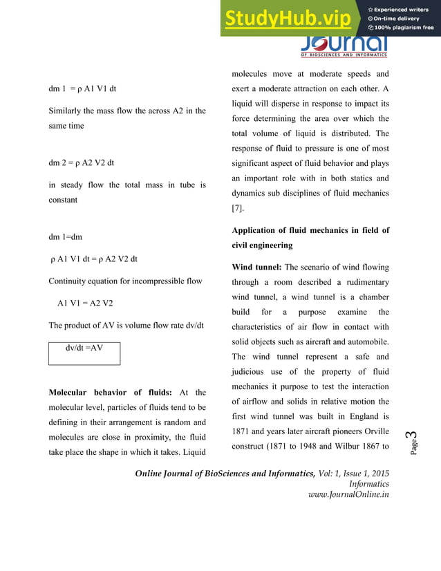 Applications Of Fluid Mechanics In Different Engineering Fields | PDF | Physics | Science