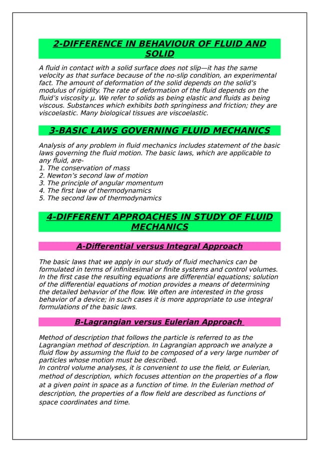 Applications of fluid mechanics | PDF