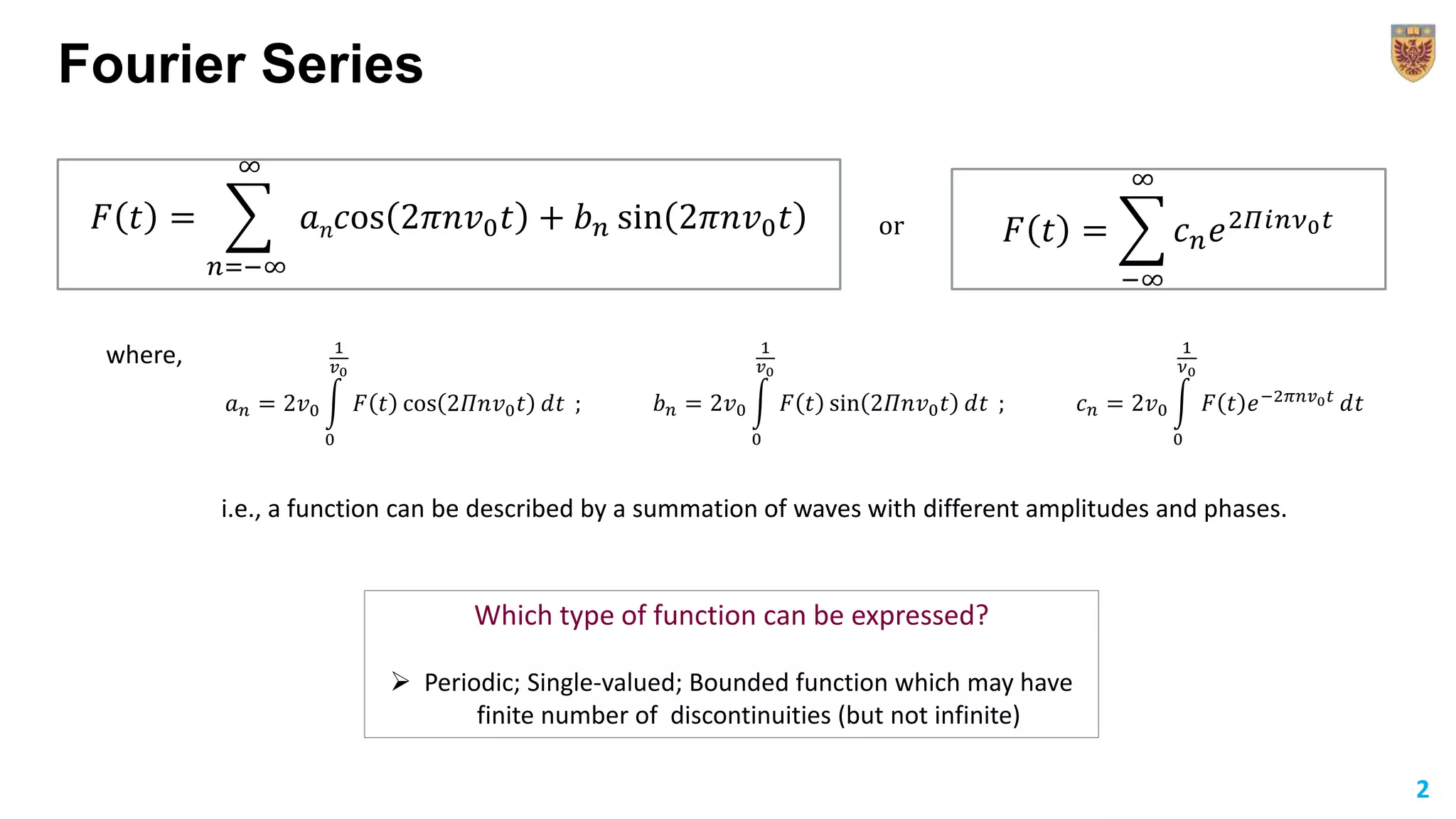Fourier series and applications of fourier transform | PPTX