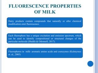 Applications of front face fluorescence spectroscopy in milk .. | PPT