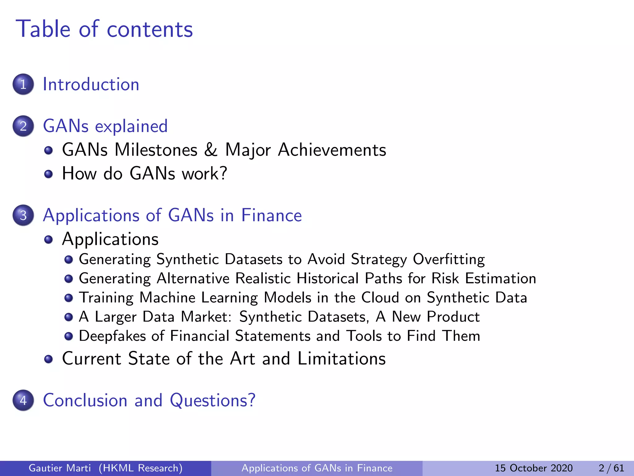 Applications of GANs in Finance | PPT
