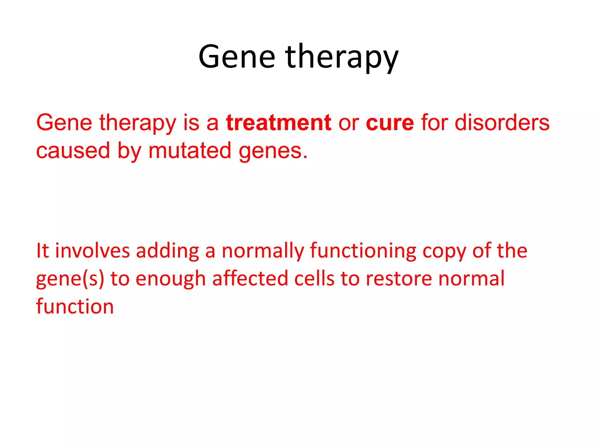 Applications of gene therapy | PPTX