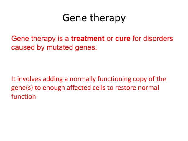 Applications of gene therapy | PPTX