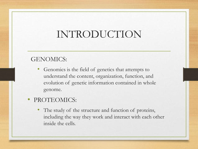 Applications of genomics and proteomics ppt | PPTX