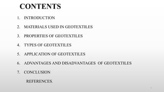 Applications of geotextiles | PPTX
