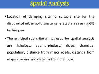 Applications of GIS in Municipal Solid Waste Management | PPTX