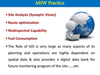Applications of GIS in Municipal Solid Waste Management | PPTX