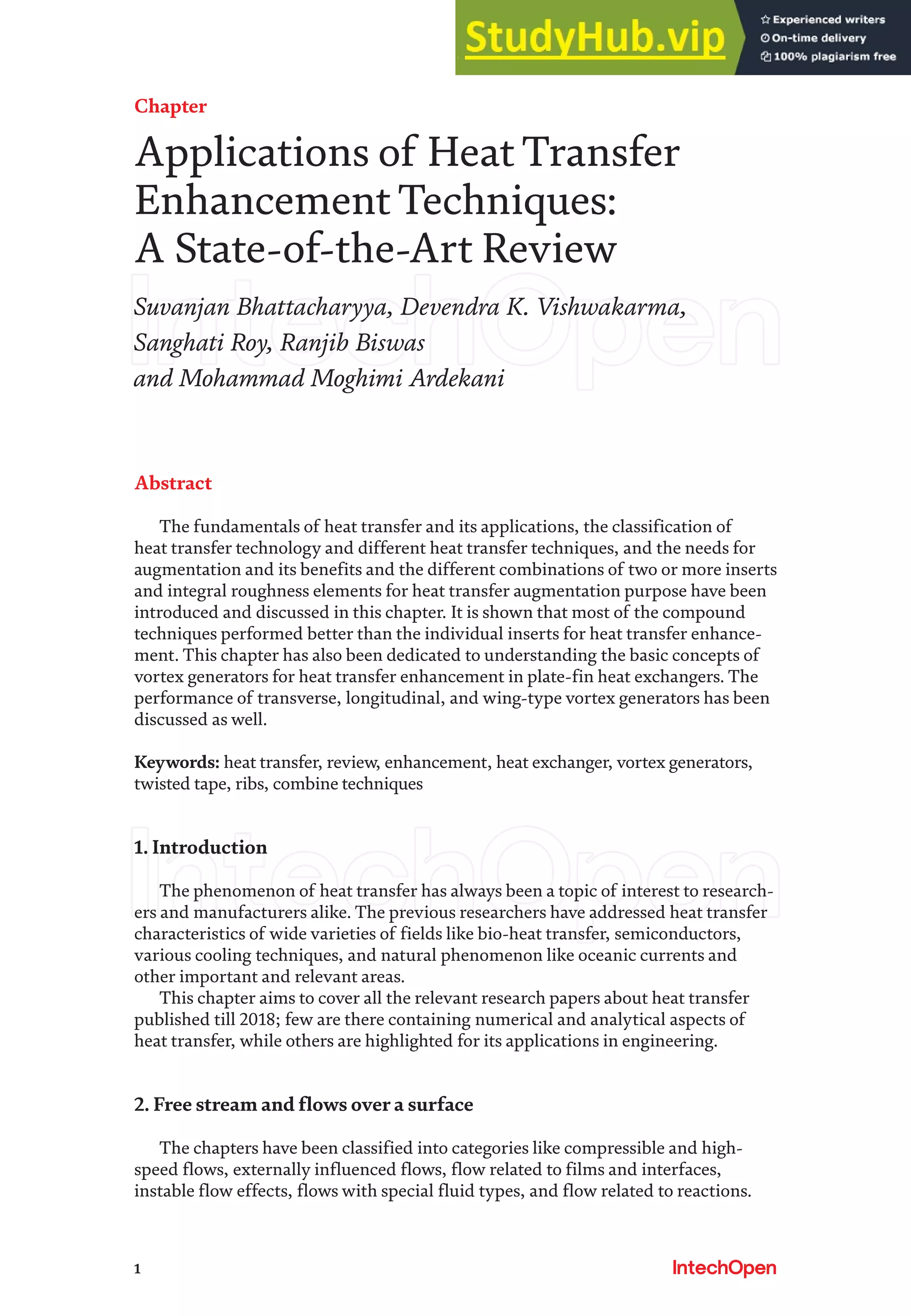 Applications Of Heat Transfer Enhancement Techniques A State-Of-The-Art ...