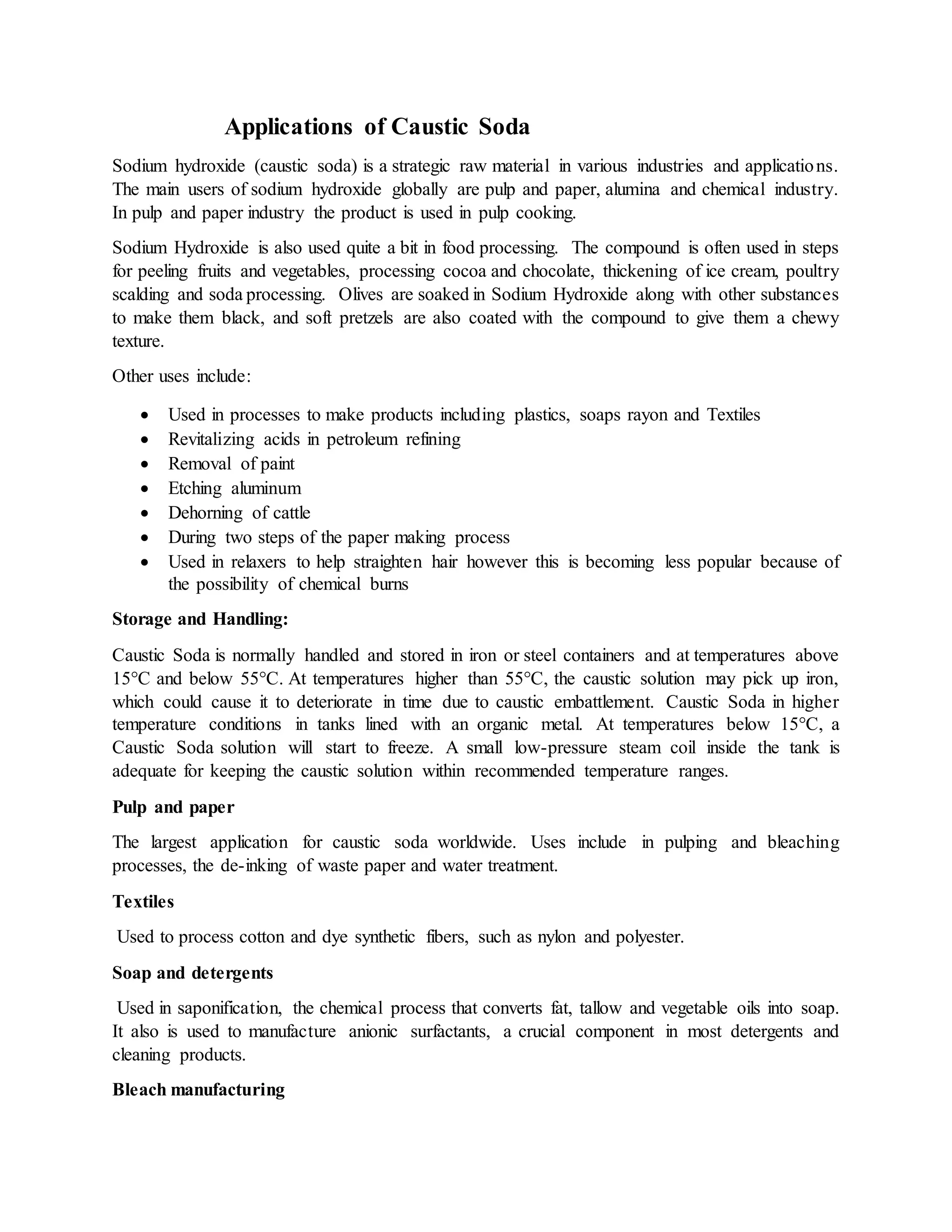 Applications of hno3,h2 so4,naoh | DOCX