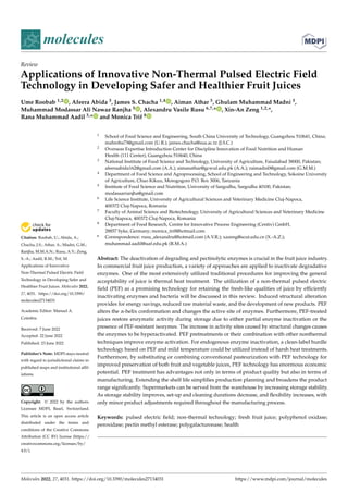 Applications of Innovative Non-Thermal Pulsed Electric Field Technology in Developing Safer and ...