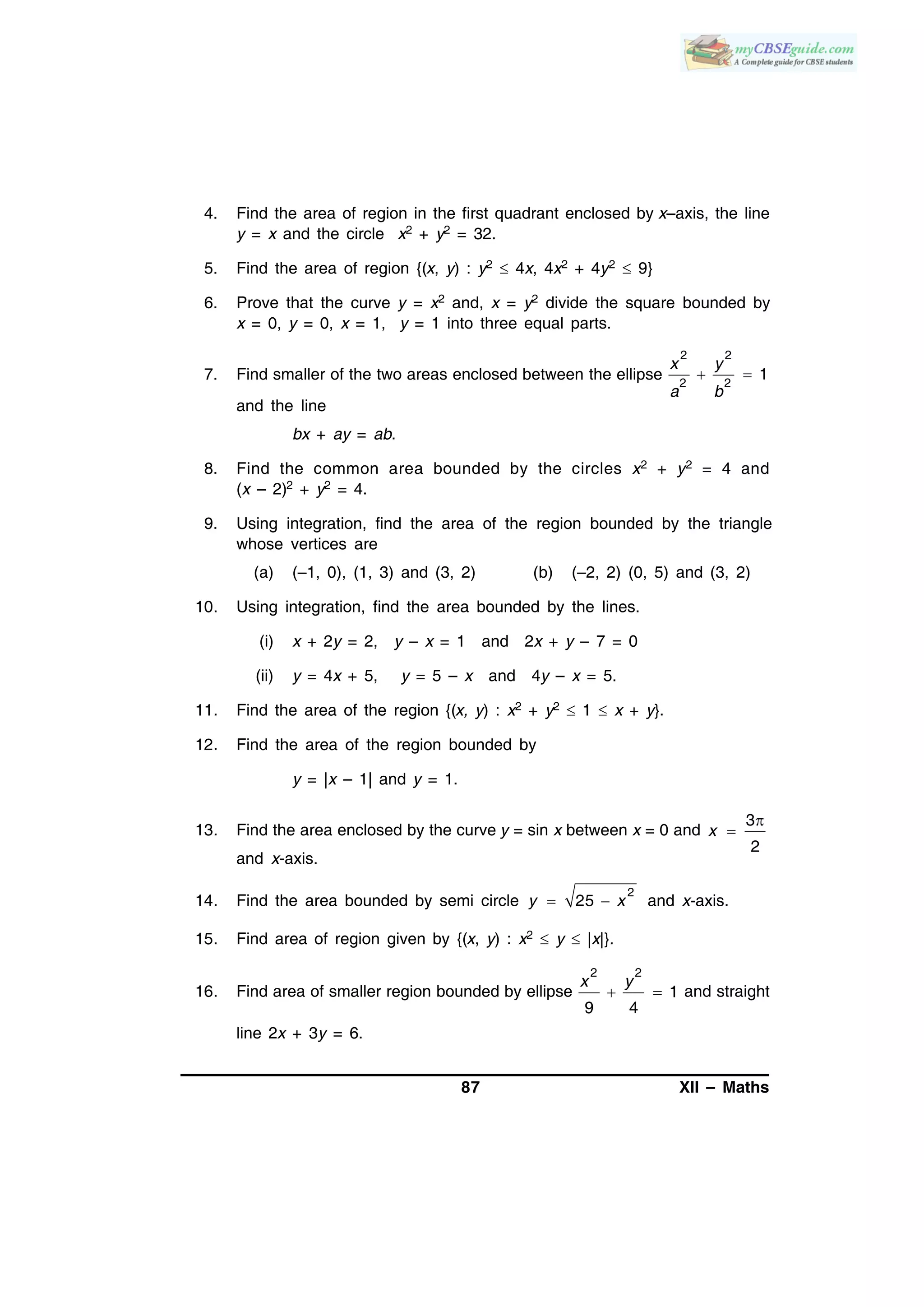 Applications of integrals | PDF