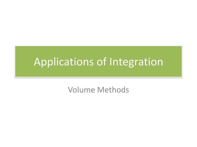 Applications of integration | PPT