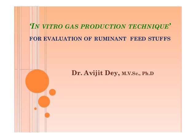 Applications of in vitro gas production technique. Avijit Dey. 4th Ju… Applications of in vitro gas production technique. Avijit Dey. 4th Ju…