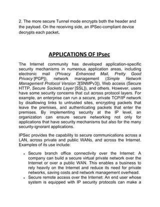 college assignment on Applications of ipsec | DOCX