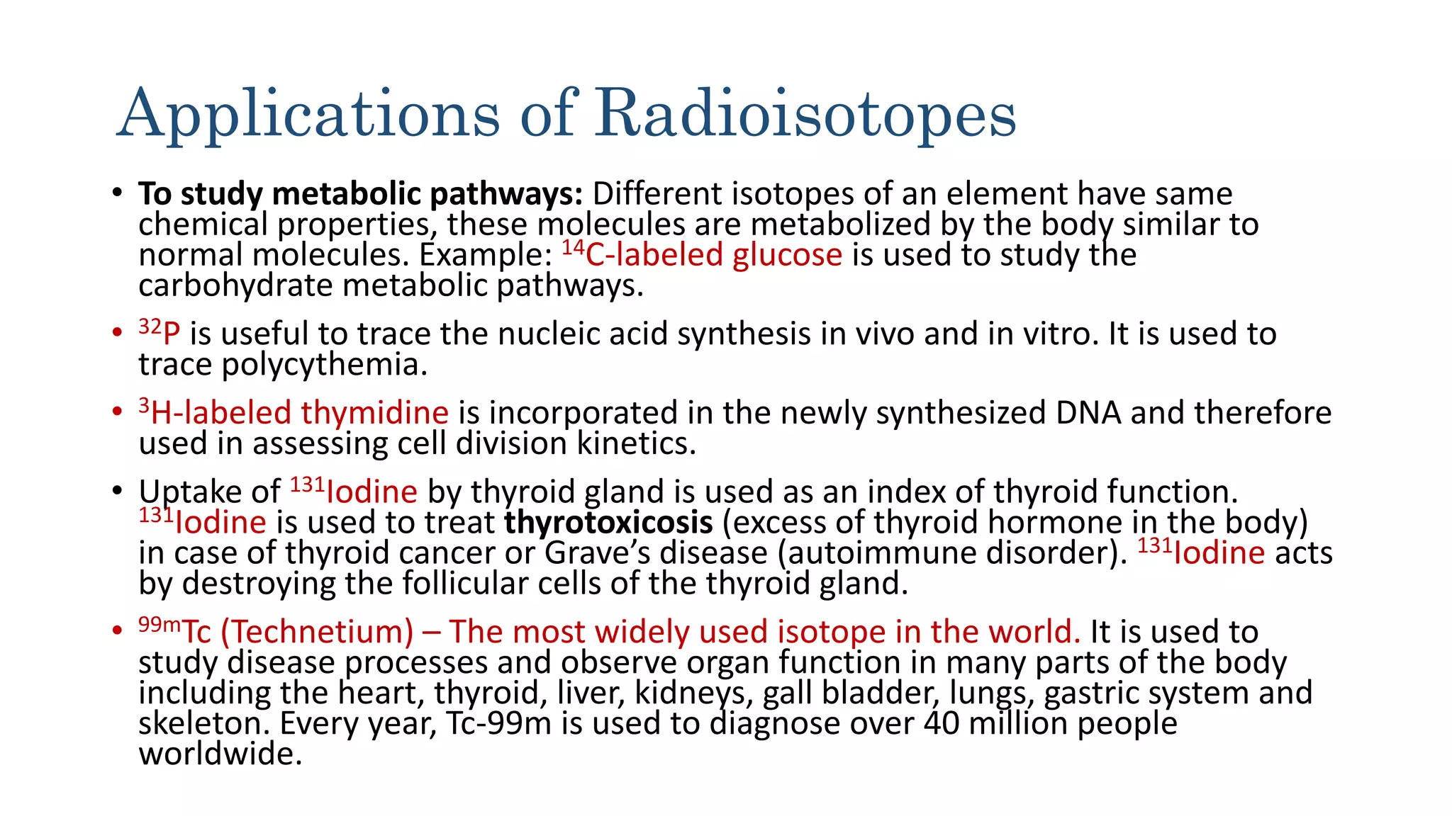 Applications of Isotopes in Medicine | PPTX