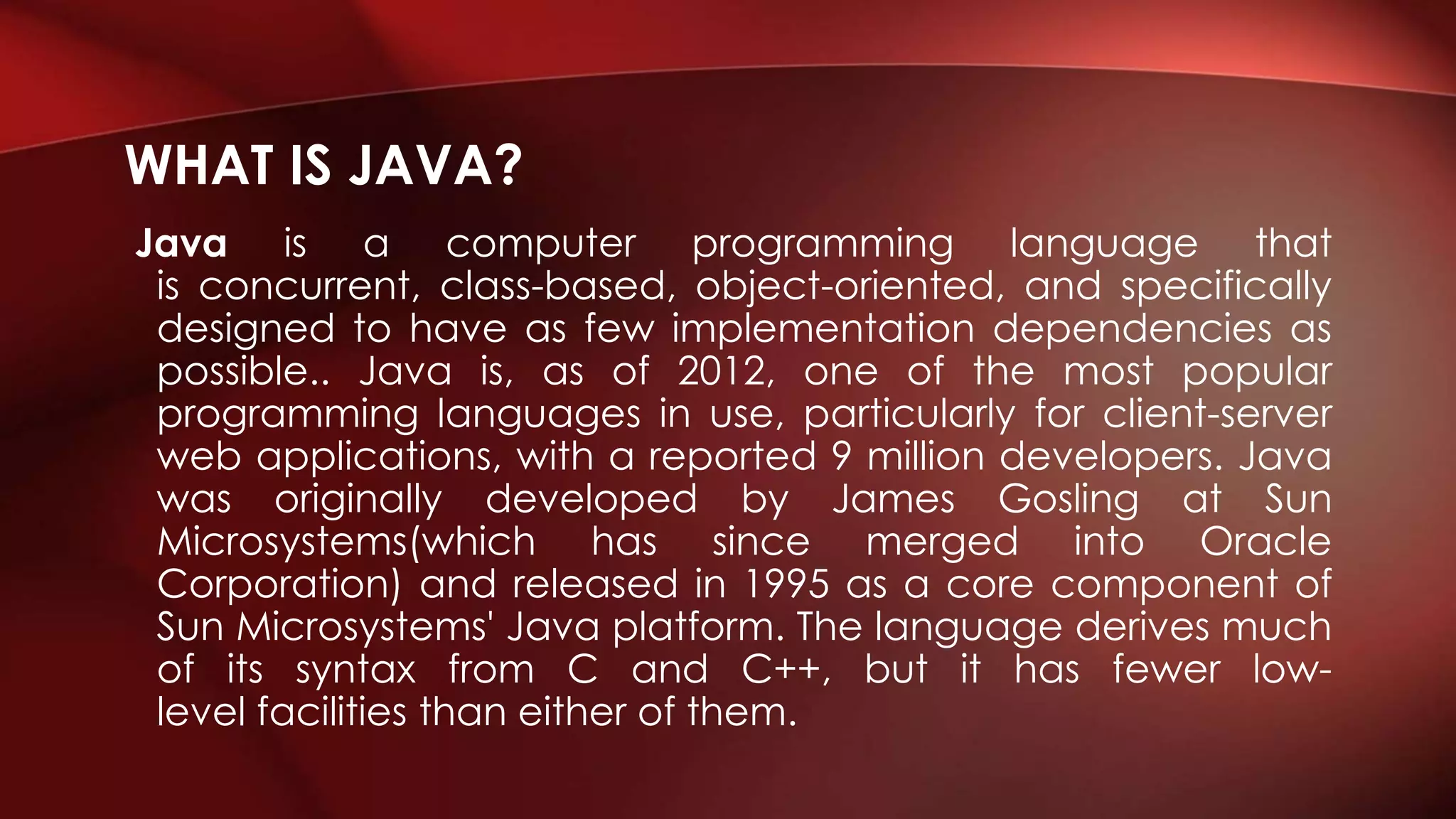 Applications of java | PPT