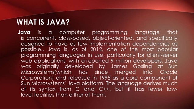Applications of java