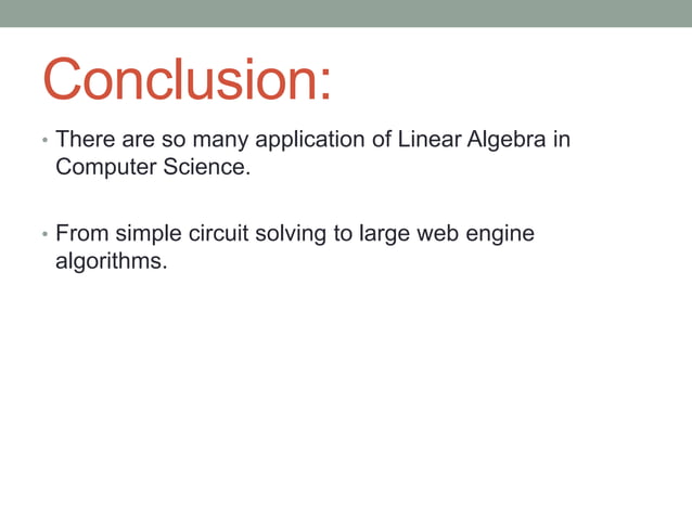 Applications of Linear Algebra in Computer Sciences | PPTX