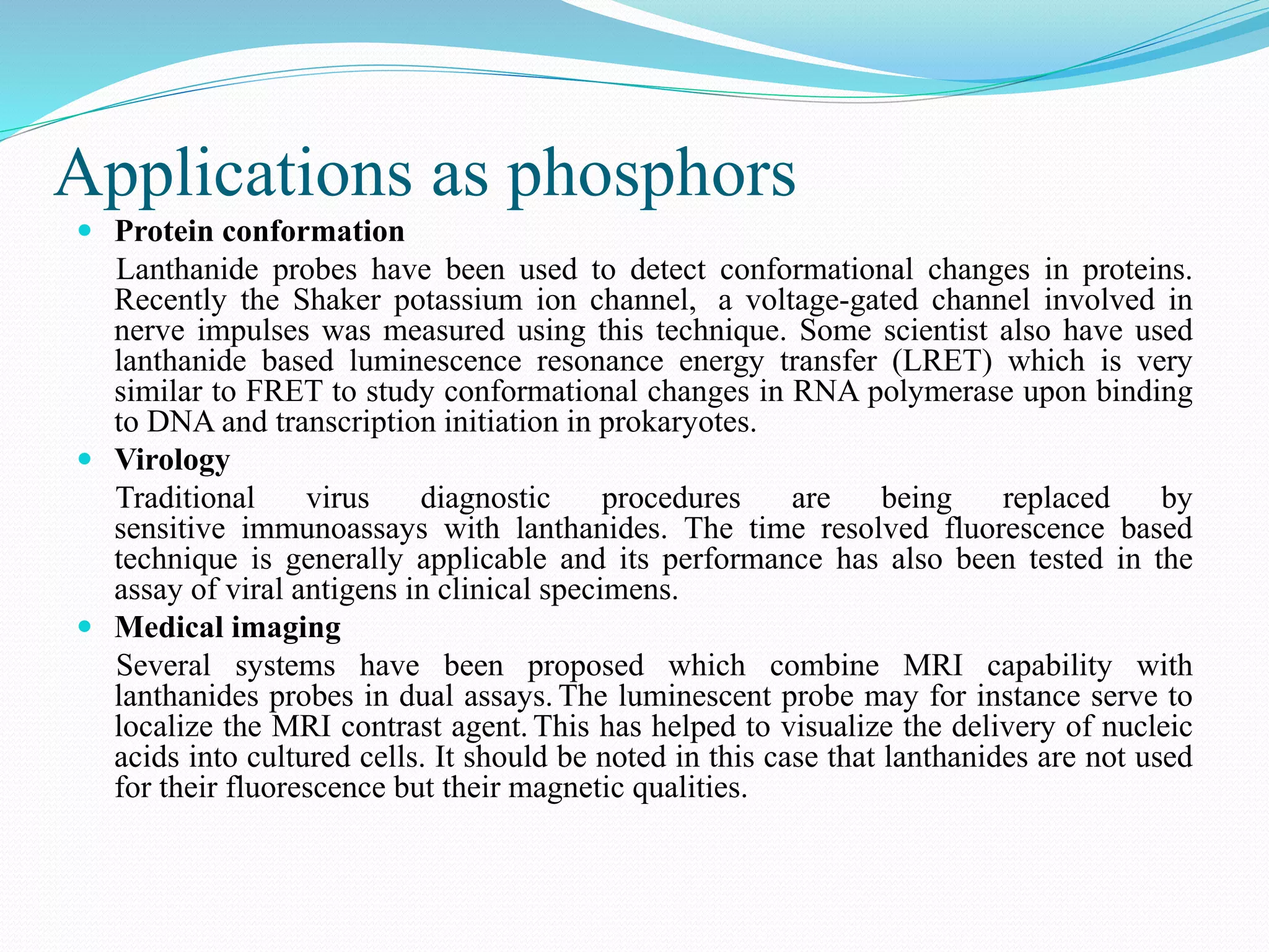 Applications of lanthanids (rare earth) | PPTX