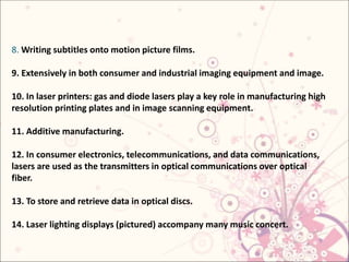 Applications of laser | PPTX