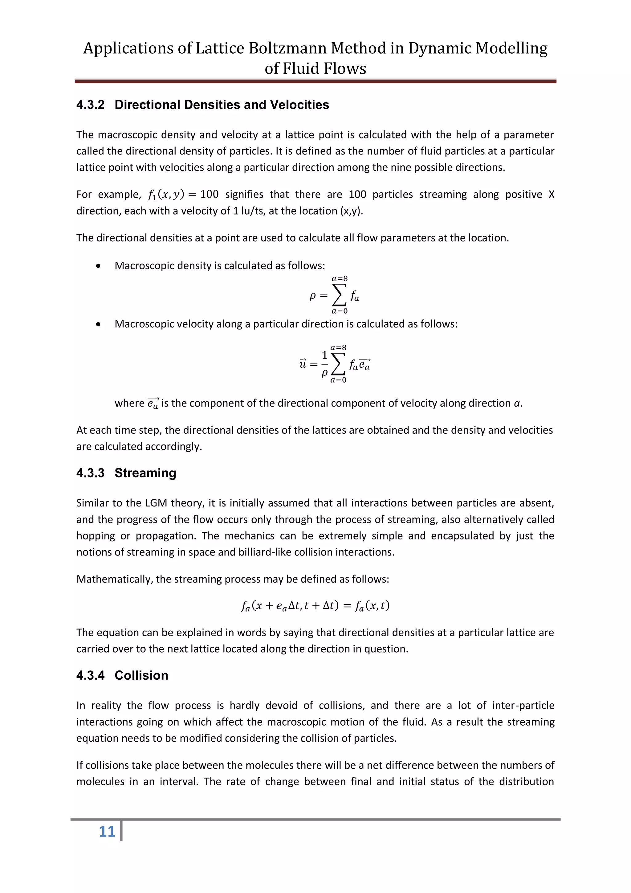 Applications of Lattice Boltzmann Method in Dynamic Modelling of Fluid Flows | PDF