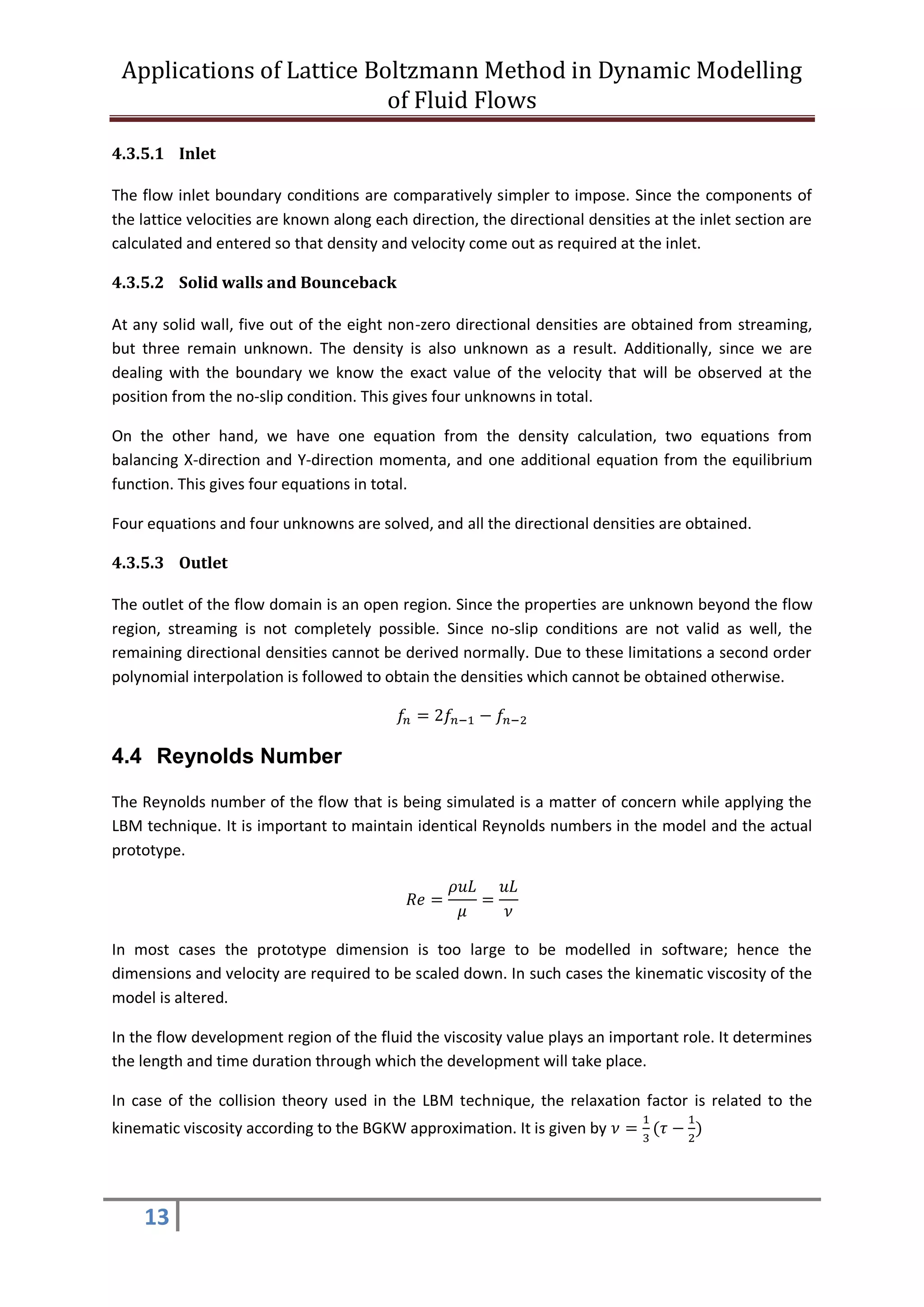 Applications of Lattice Boltzmann Method in Dynamic Modelling of Fluid Flows | PDF