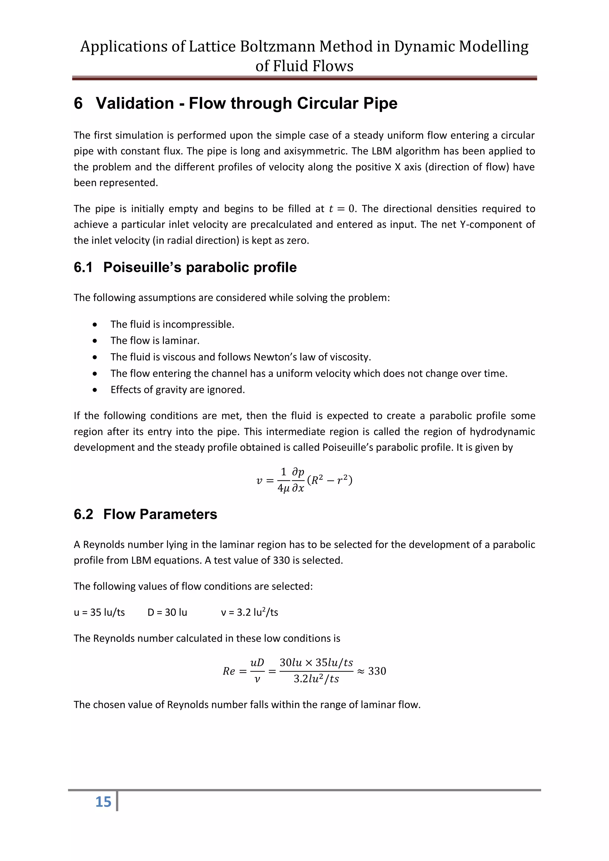 Applications of Lattice Boltzmann Method in Dynamic Modelling of Fluid Flows | PDF