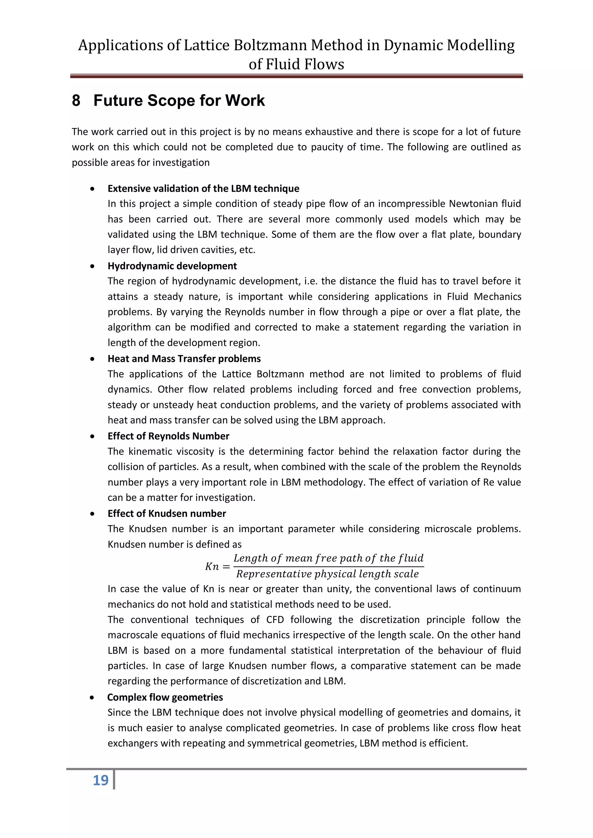 Applications of Lattice Boltzmann Method in Dynamic Modelling of Fluid Flows | PDF