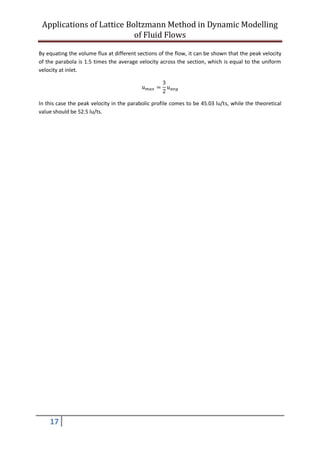 Applications of Lattice Boltzmann Method in Dynamic Modelling of Fluid ...