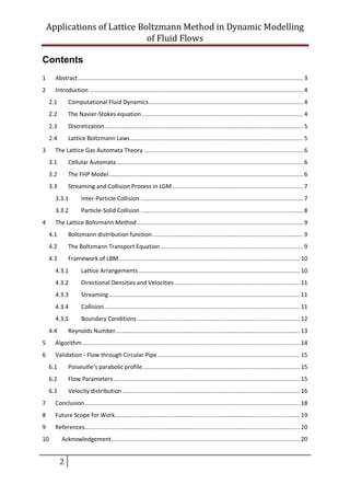 Applications of Lattice Boltzmann Method in Dynamic Modelling of Fluid ...