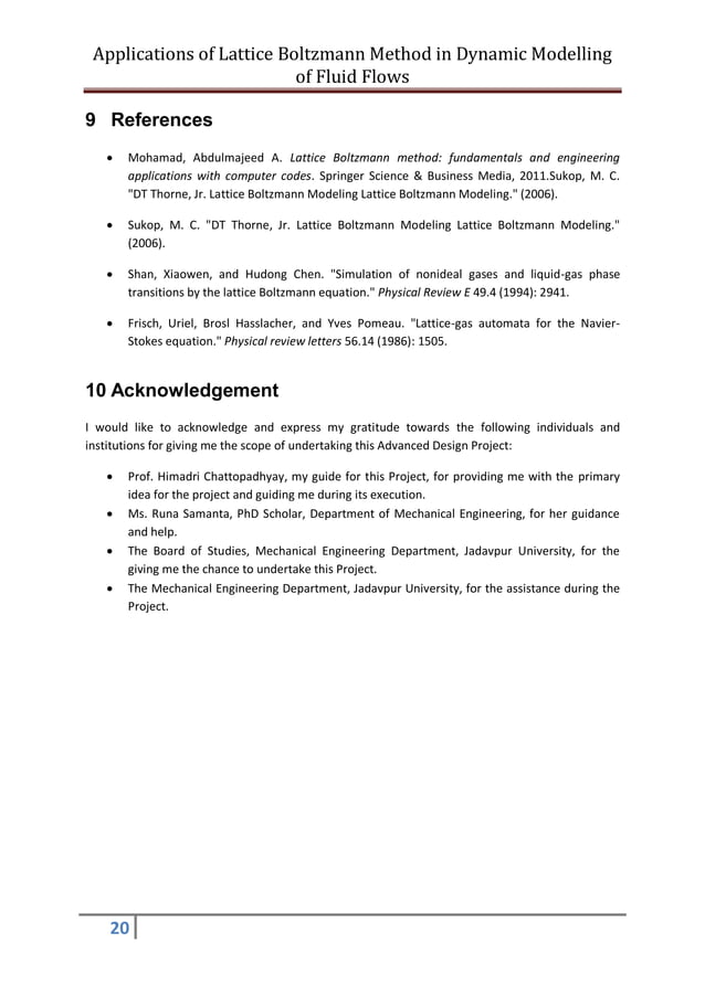 Applications Of Lattice Boltzmann Method In Dynamic Modelling Of Fluid Flows Pdf