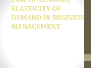 Applications of law of demand, | PPTX