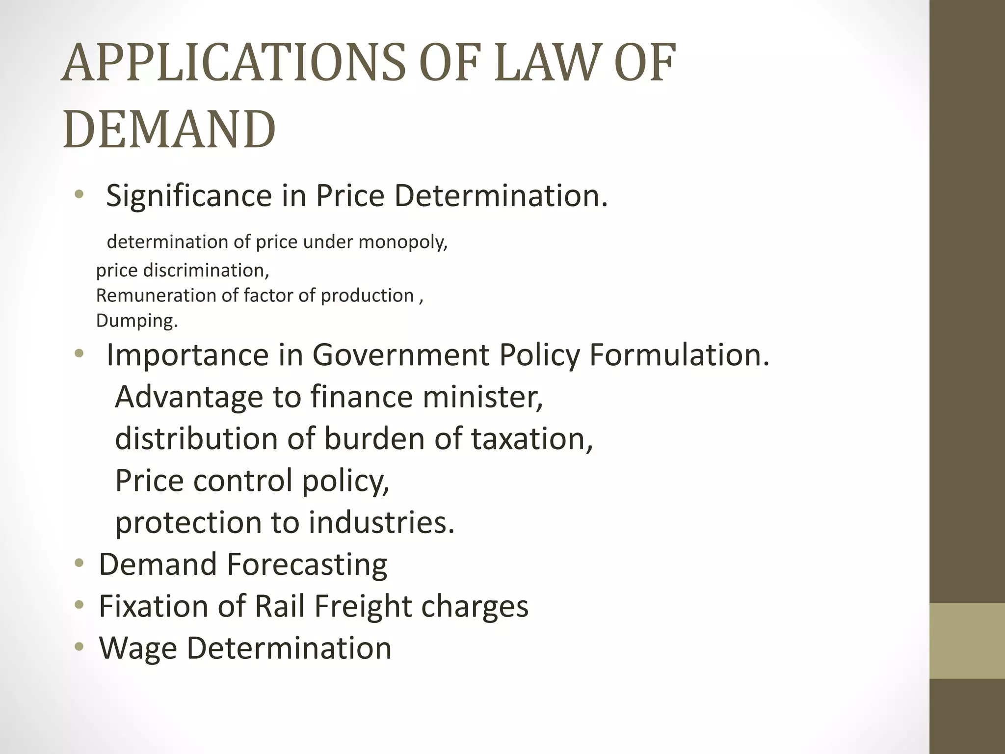 Applications of law of demand, | PPTX