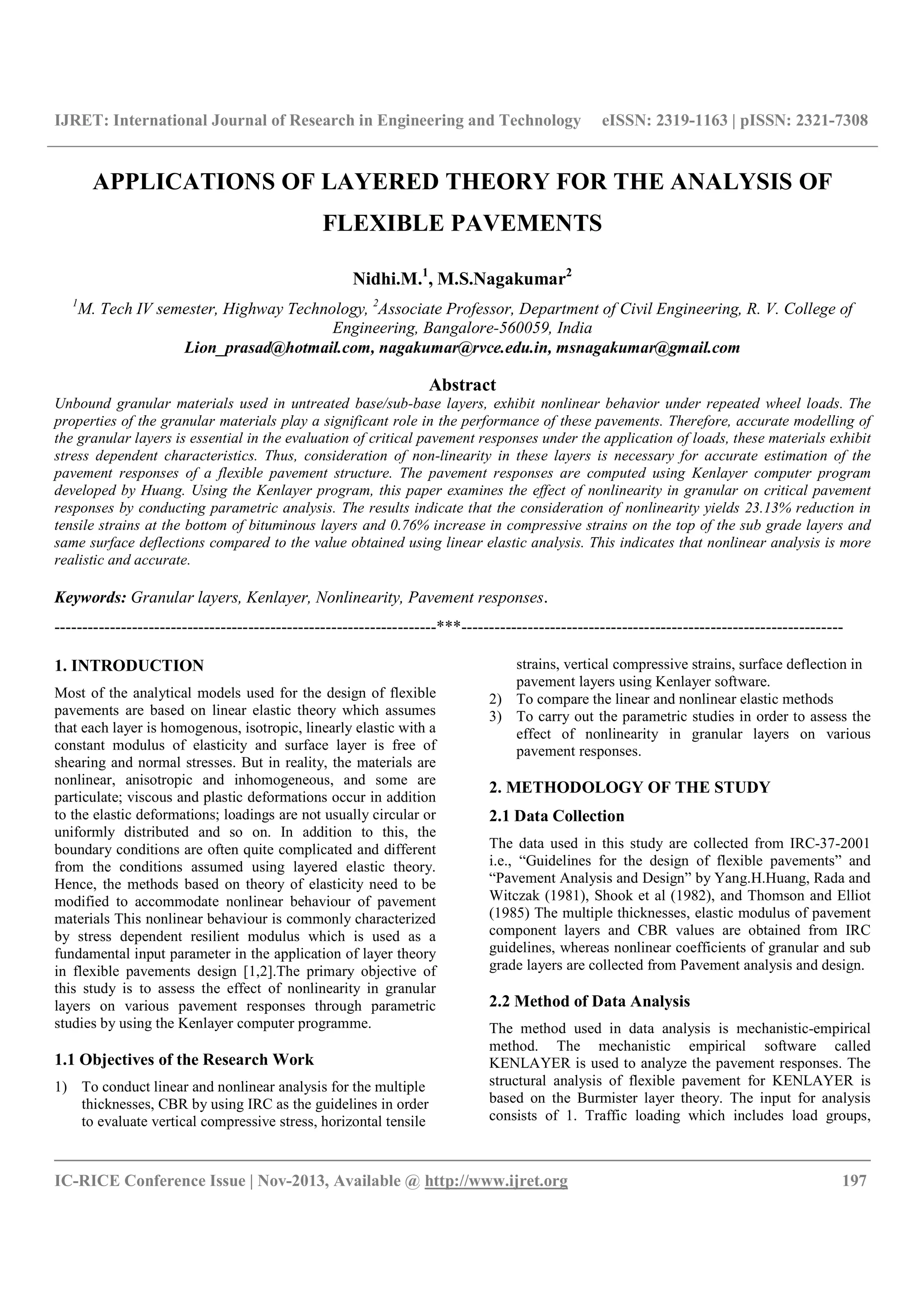 Applications of layered theory for the analysis of flexible pavements | PDF