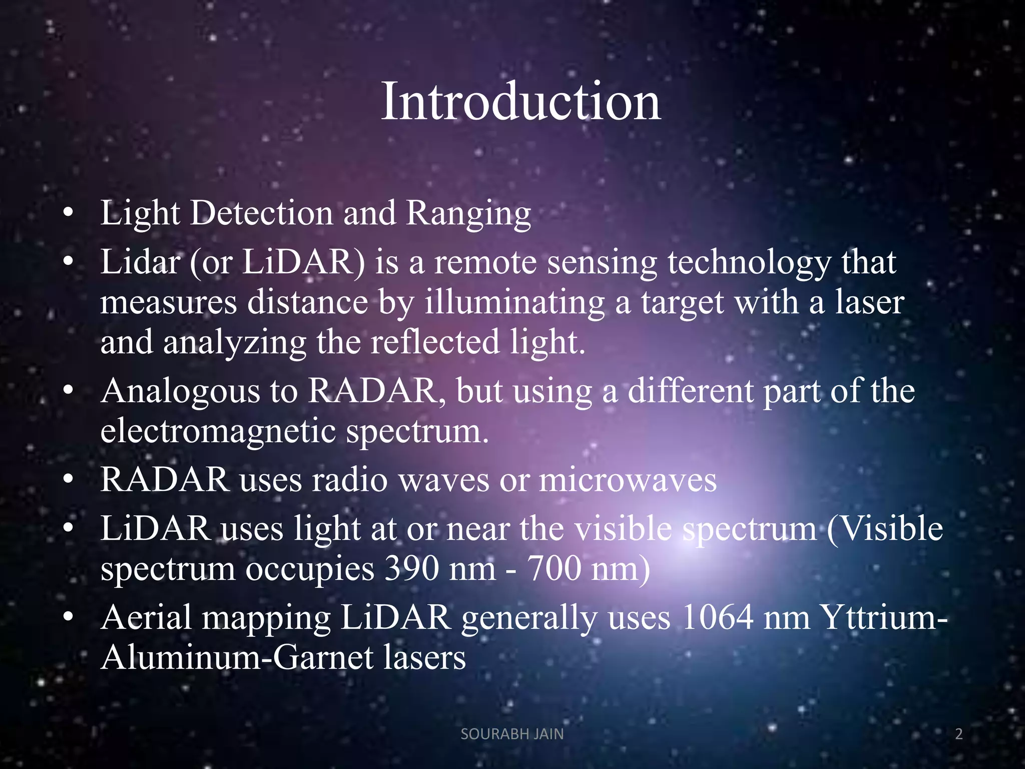 Applications of lidar technology | PPTX