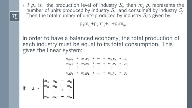 Applications of linear algebra | PPTX | Chemistry | Science