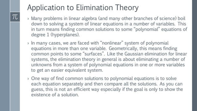 Applications of linear algebra | PPT