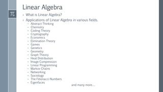 Applications of linear algebra | PPT