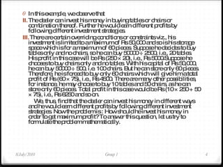 Applications of linear programming | PPS