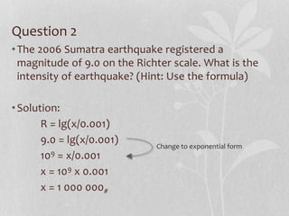 Logarithms In Real Life