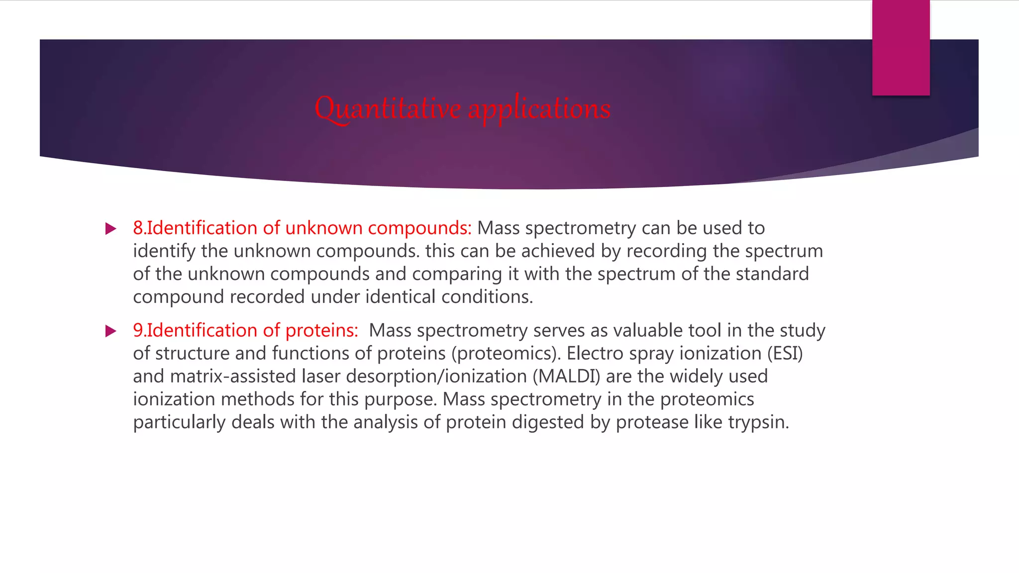 Applications of mass spectrometry | PPTX