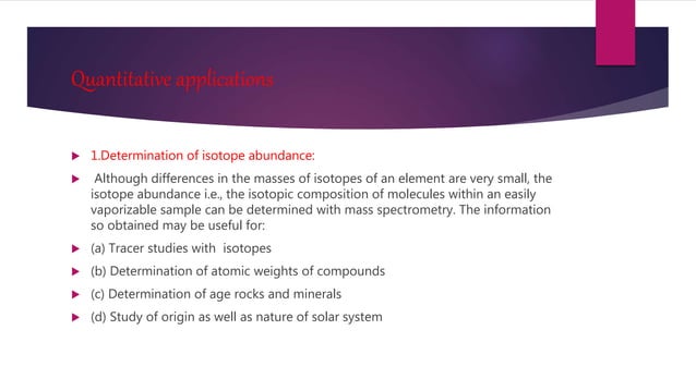 Applications of mass spectrometry | PPTX | Chemistry | Science