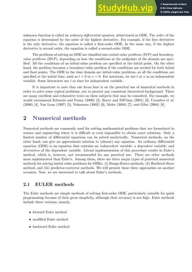 Applications Of MATLAB Ordinary Differential Equations (ODE | PDF | Physics | Science