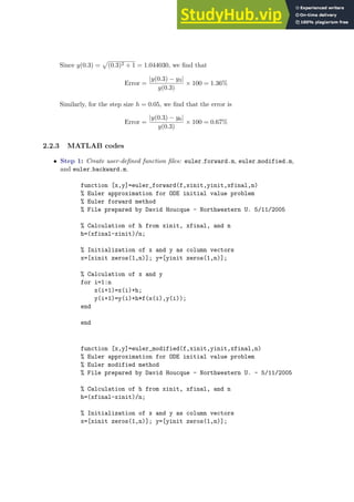 Applications Of MATLAB Ordinary Differential Equations (ODE | PDF | Physics | Science