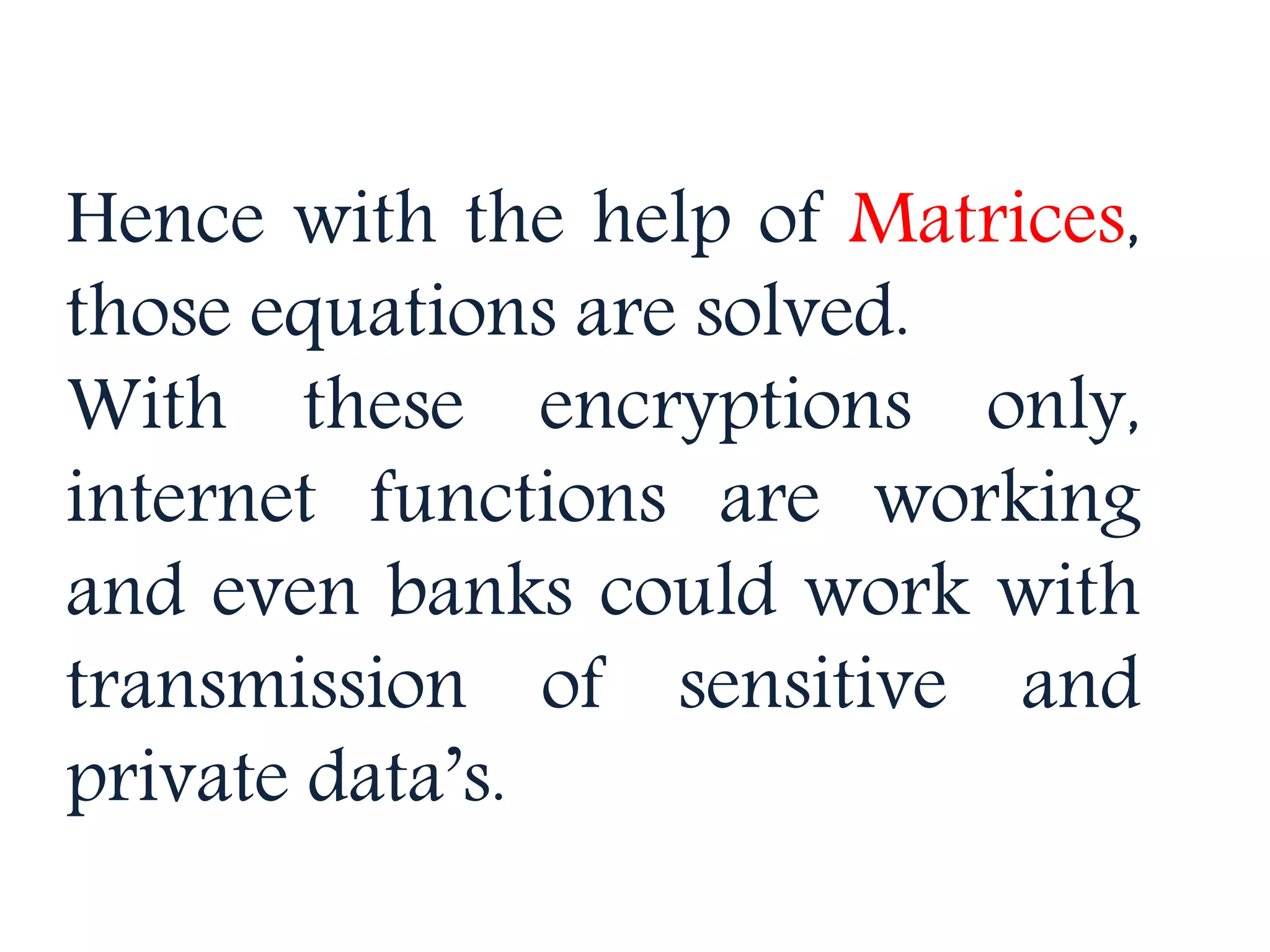 Applications of matrices in real life | PPTX
